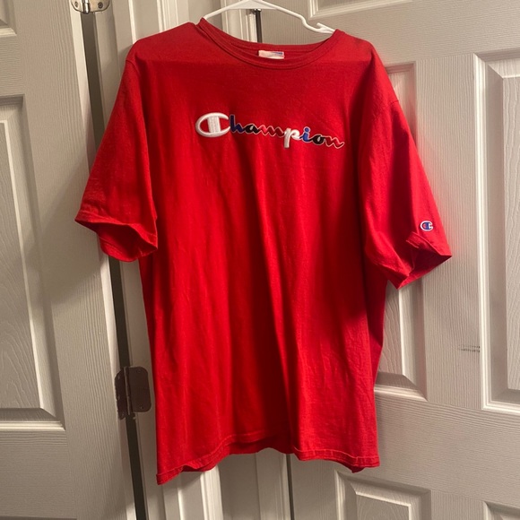Champion | Shirts | Red Champion Shirt | Poshmark